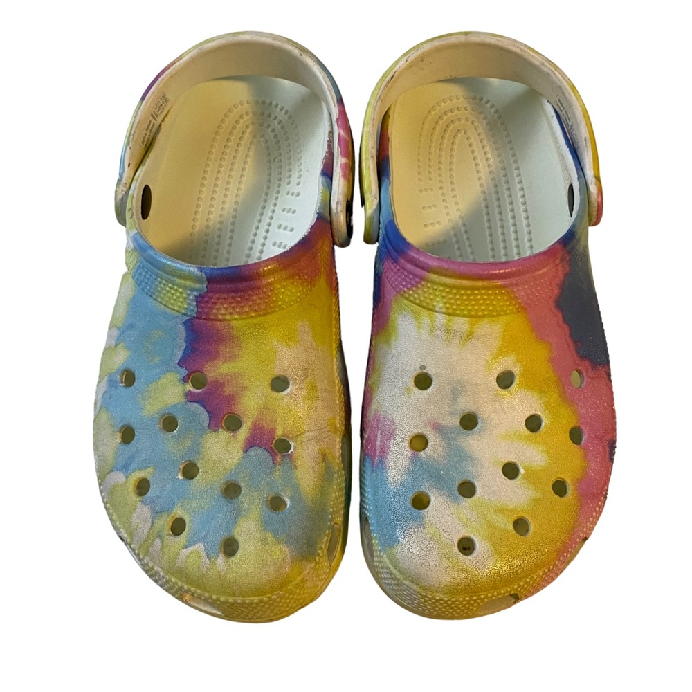 Crocs Classic Clogs Pastel Rainbow Tie Dye Women Size… - Gem